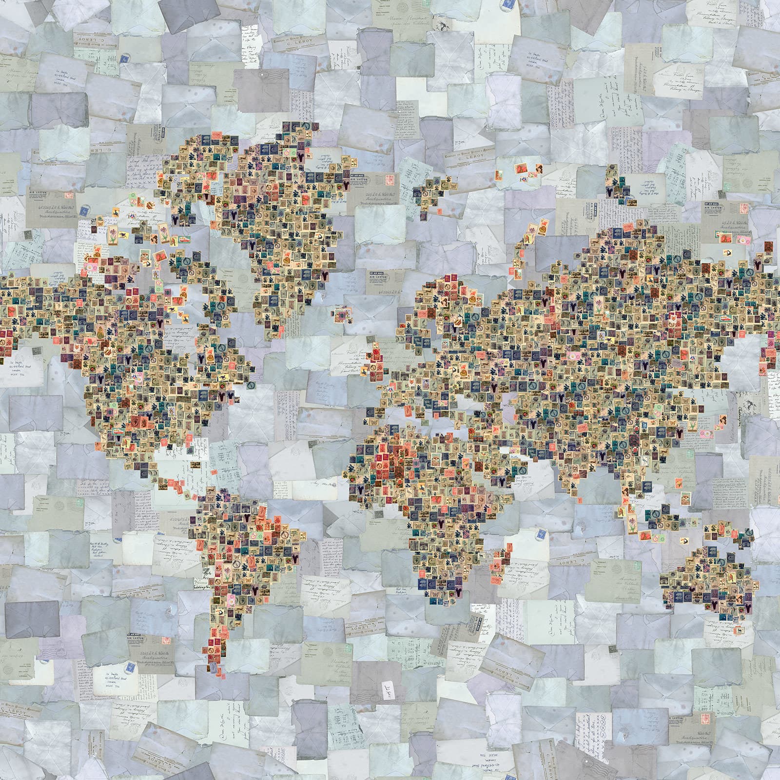 Stamp World Map by Paul Smith - Skyline Pattern